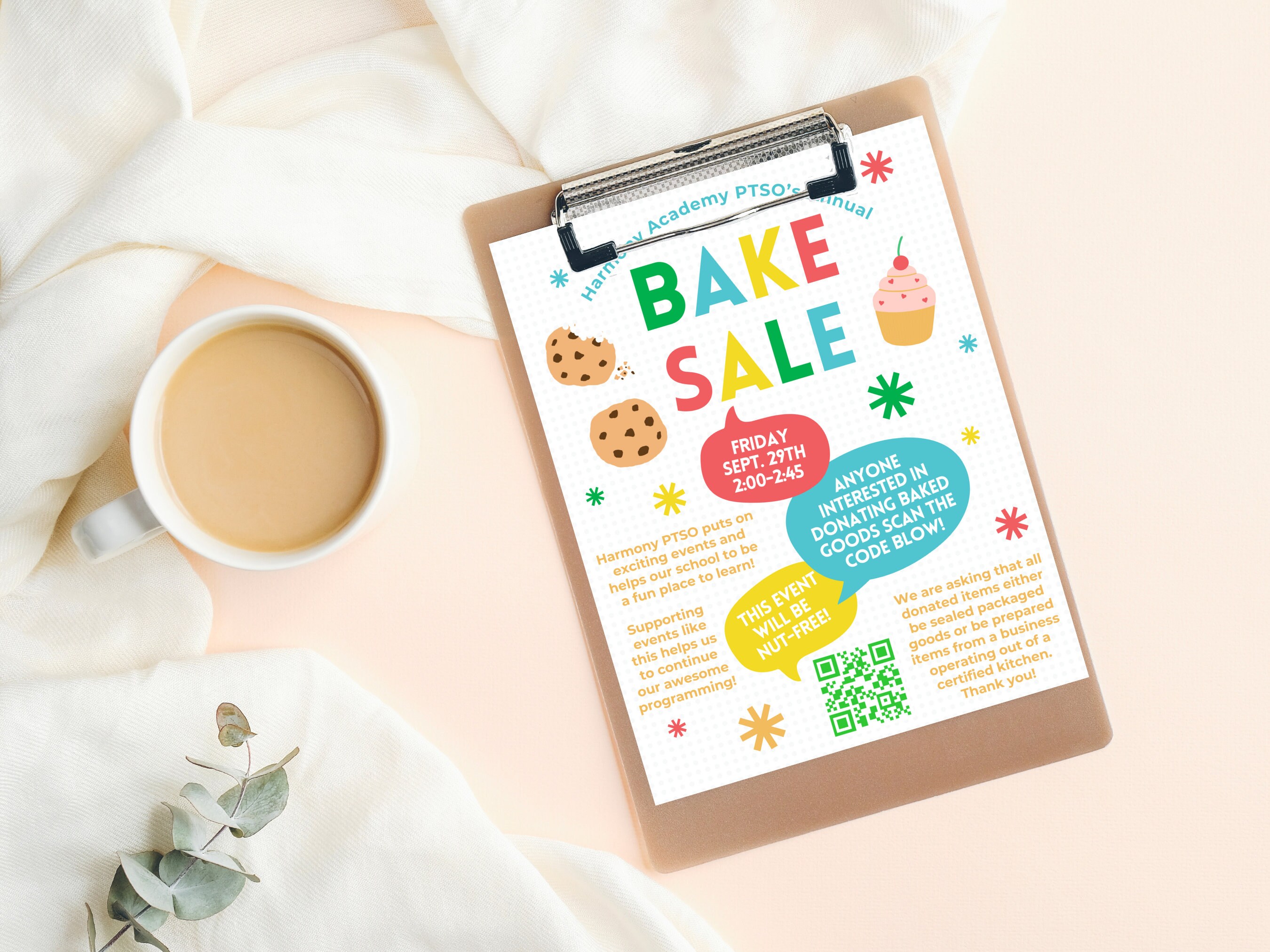 Bake Sale Event Flyer Editable Bake Sale PTA Fundraiser - Etsy