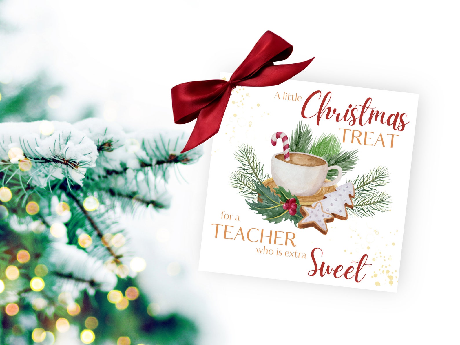 Christmas Teacher Gift Tag, Christmas Treat for Teacher Who is Extra ...