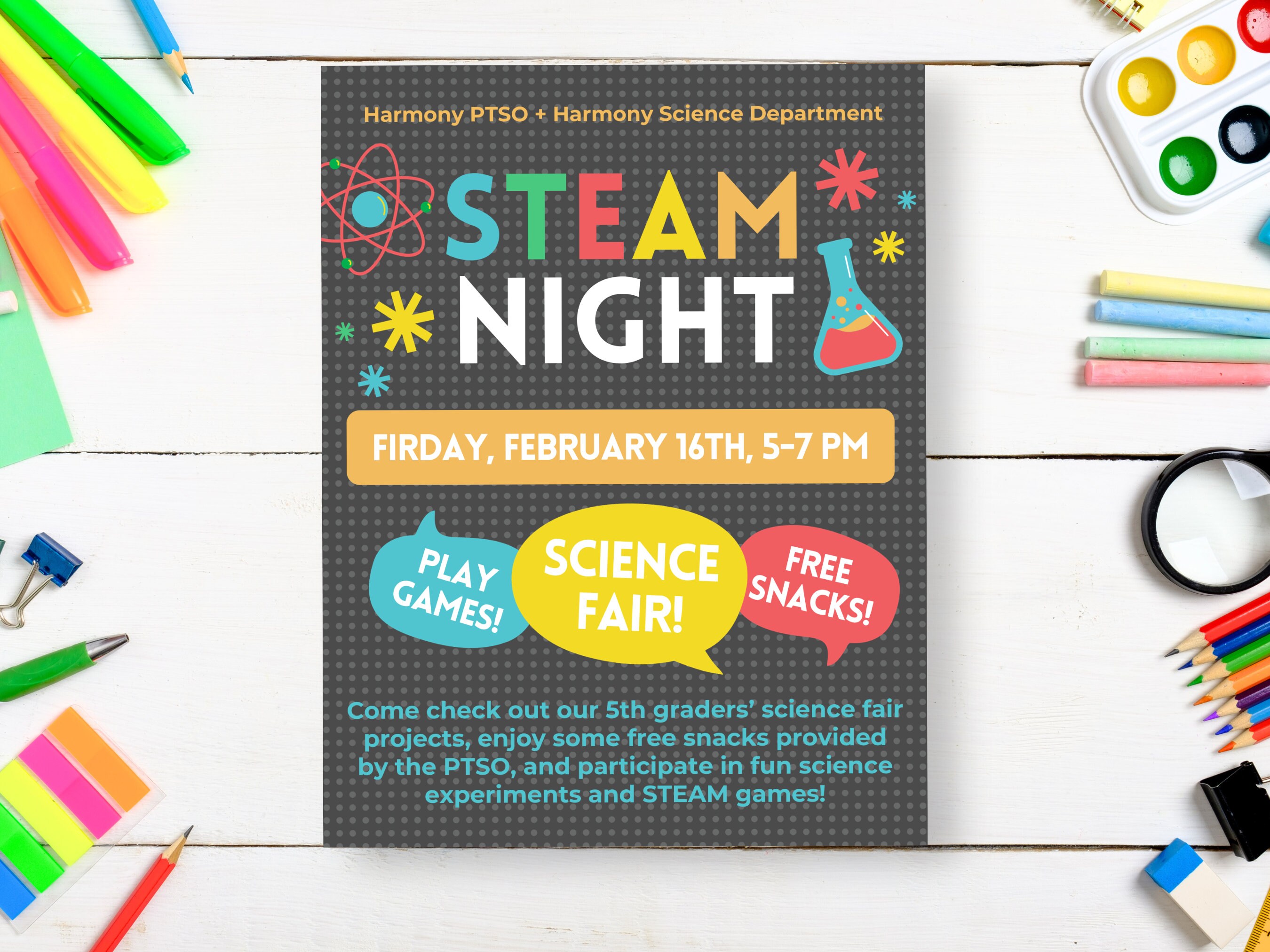Editable STEAM Night Event Flyer Template PTA Flyer for - Etsy