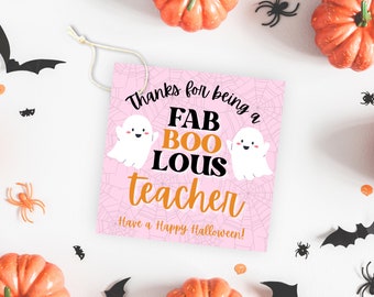 Halloween Treat Tag, Fab-boo-lous Teacher, Halloween Cookie Tags ...