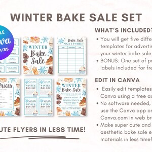 Christmas Holiday Bake Sale Flyer, Winter Bake Sale Editable Template ...