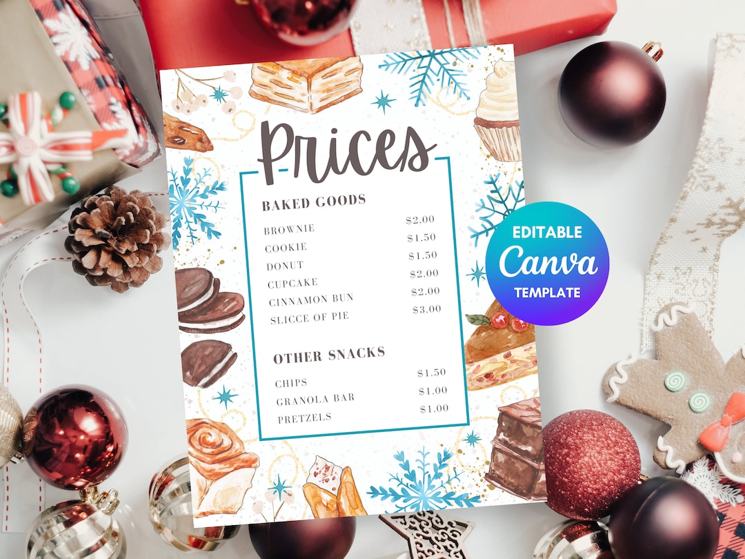 Editable Holiday Bake Sale Flyer, School Bake Sale Flyer, Church ...