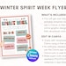 Winter Spirit Week Flyer Template, Christmas Spirit Week, Winter Dress ...