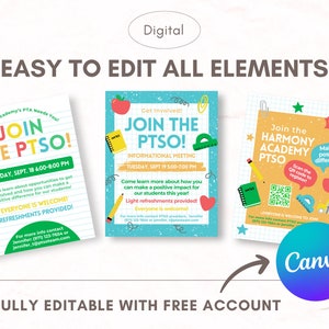 Editable PTA Recruitment Fliers, PTA Membership, Canva Template for PTO ...