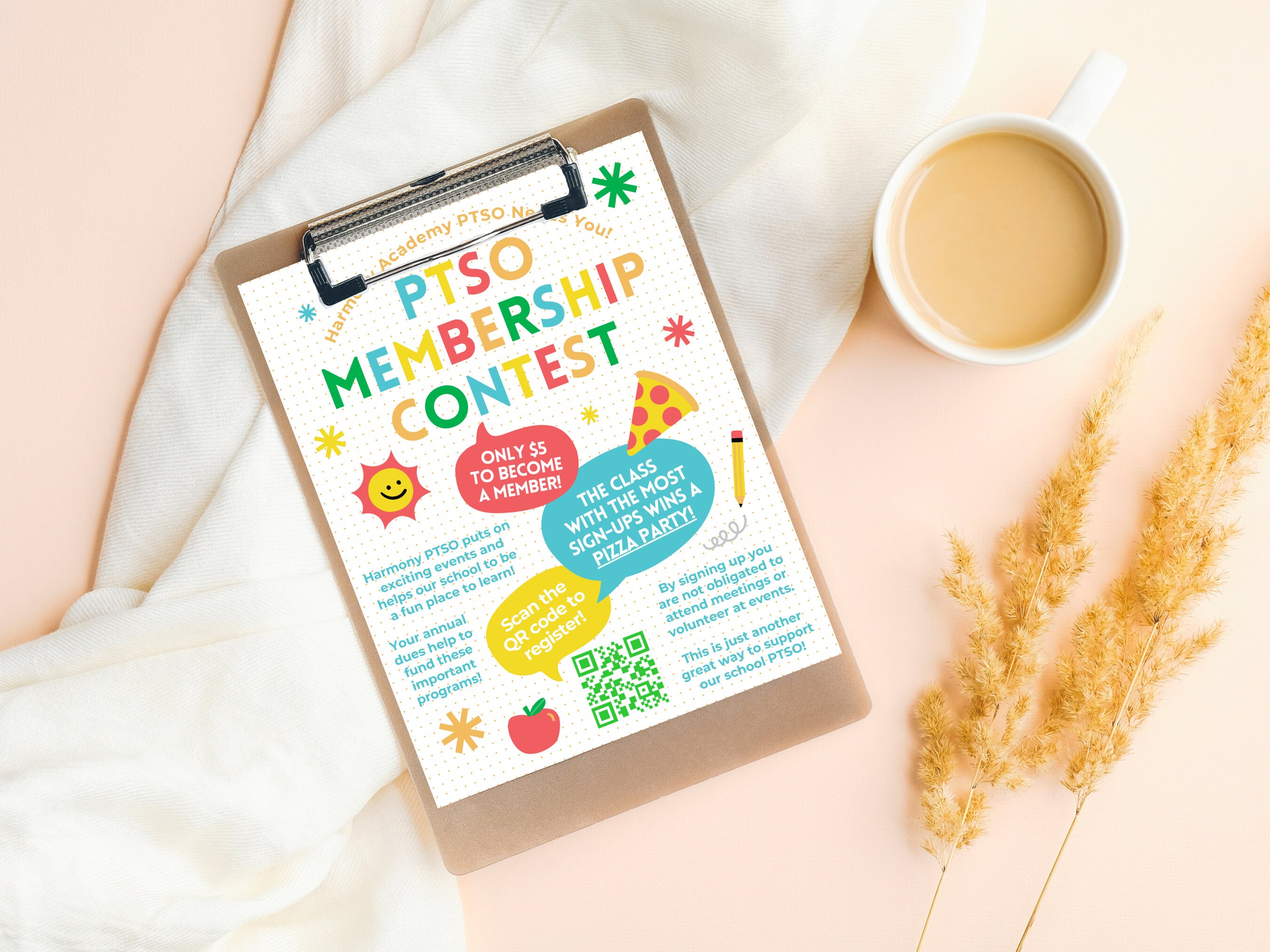 Editable PTA Flyer Template PTA Membership Drive Canva - Etsy Canada