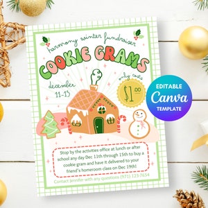 Editable Cookie Grams Grams Templates, PTA Holiday Events, Canva ...