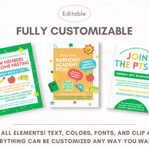 Editable PTA Recruitment Fliers, PTA Membership, Canva Template for PTO ...
