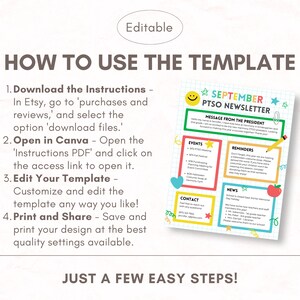 Editable PTA Newsletter Template, PTA Flyer, Canva Template for PTO ...