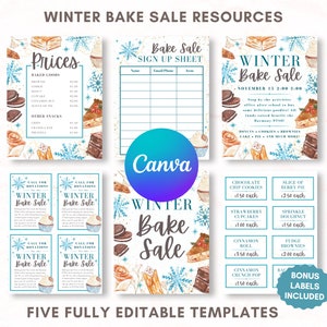 Christmas Holiday Bake Sale Flyer, Winter Bake Sale Editable Template ...