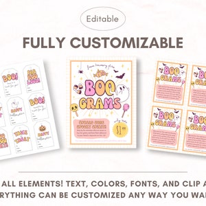 Editable Halloween Boo Grams Templates, PTA Halloween Events, Canva ...