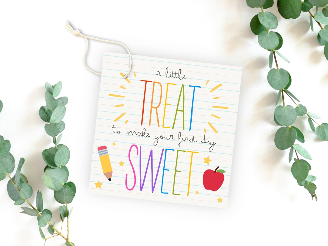 Back to School Gift Tag Printable, Happy First Day of School Class ...