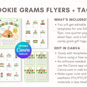 Editable Cookie Grams Grams Templates, PTA Holiday Events, Canva ...