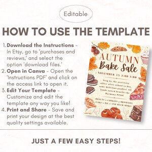 Autumn Bake Sale Flyer Template, Fall Bake Sale Flyer for Church Event ...