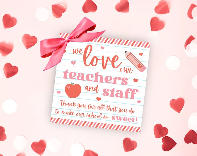 Teacher Valentines Printable, Valentine's Day Appreciation, Valentine ...