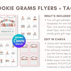 Candy Cane Grams Grams Template, Editable PTA Holiday Event, Canva ...