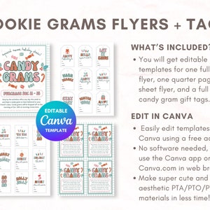 Candy Grams Grams Template, Editable PTA Holiday Event, Canva Template ...
