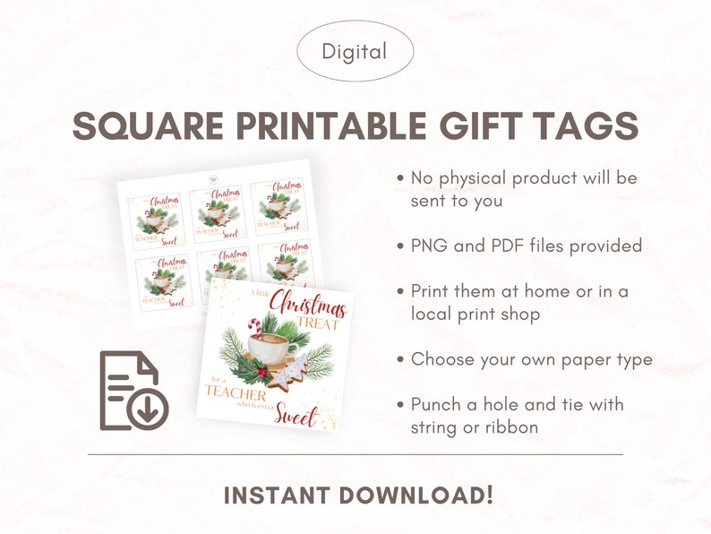 Christmas Teacher Gift Tag, Christmas Treat for Teacher Who is Extra ...