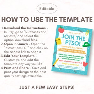 Editable PTA Recruitment Flyer, PTA Membership, Canva Template for PTO ...