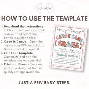 Candy Cane Grams Grams Template, Editable PTA Holiday Event, Canva ...