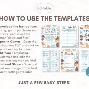 Christmas Holiday Bake Sale Flyer, Winter Bake Sale Editable Template ...