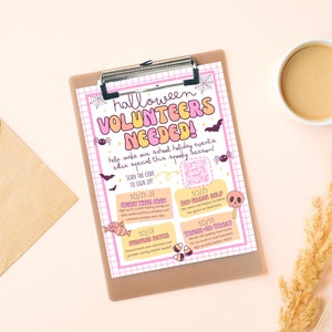Editable Halloween Volunteer Flyer Templates, PTA Halloween Events ...