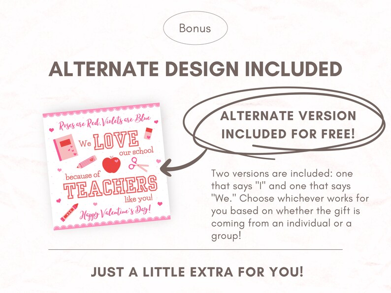 Printable Teacher Valentine's Day Tags, School Appreciation (PDF) - Etsy