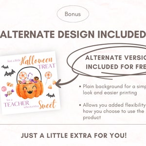 Halloween Treat Tag, Extra Sweet Teacher, Halloween Cookie Tag, Teacher ...