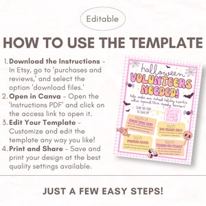 Editable Halloween Volunteer Flyer Templates, PTA Halloween Events ...