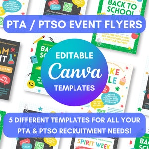 Editable PTA Flyers, Pta Event Flyers, Canva Template for PTO Family ...
