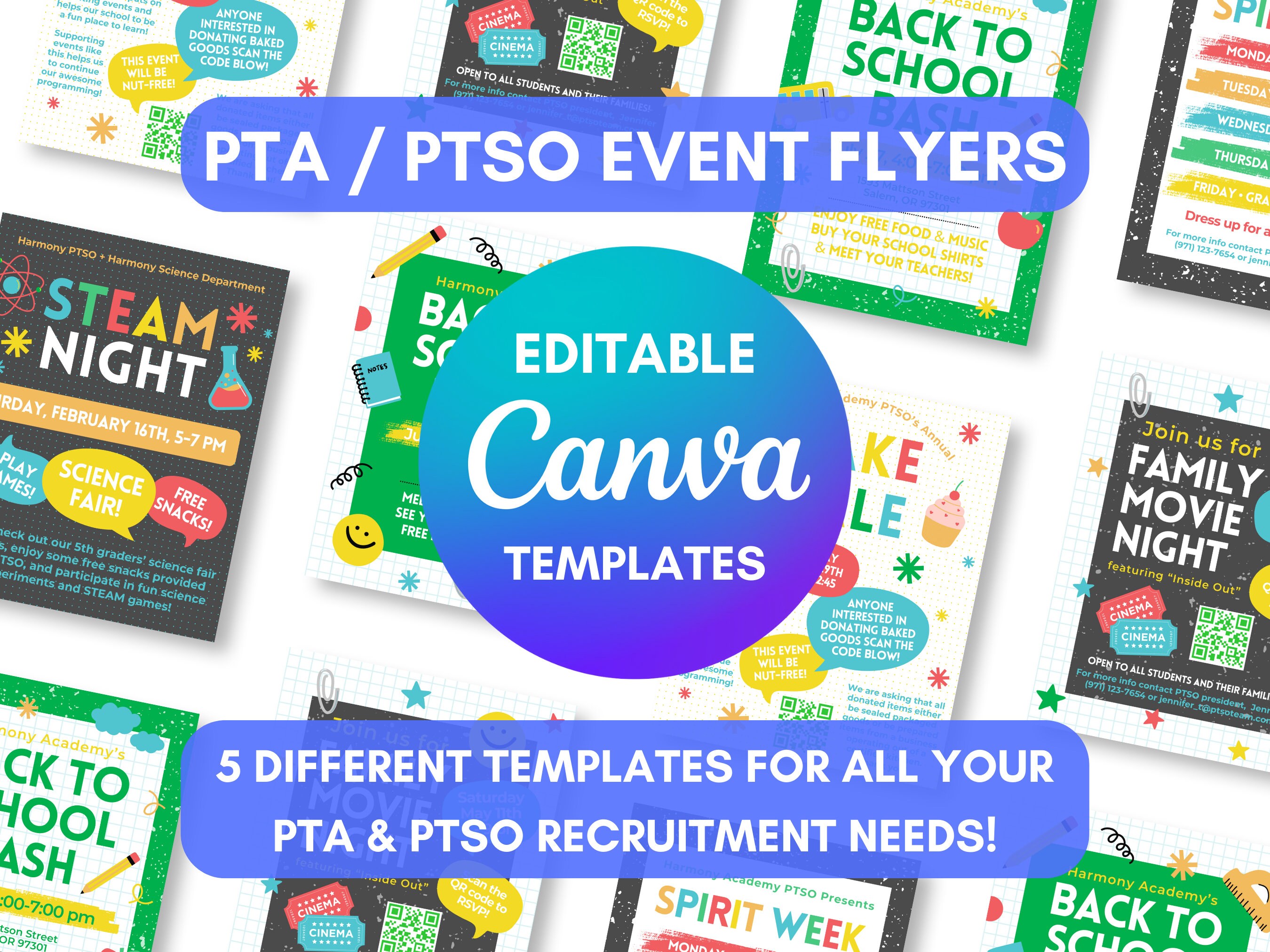 Editable Pta Flyers PTA Event Flyers Canva Template for PTO - Etsy Australia