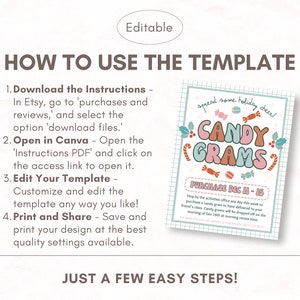 Candy Grams Grams Template, Editable PTA Holiday Event, Canva Template ...