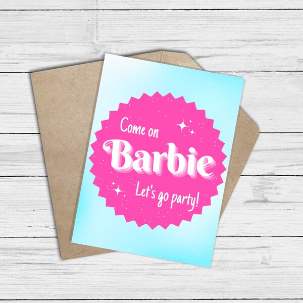 Barbie Movie Birthday Card - Etsy