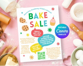 Cookies Flyer Editable Canva Template. - Etsy