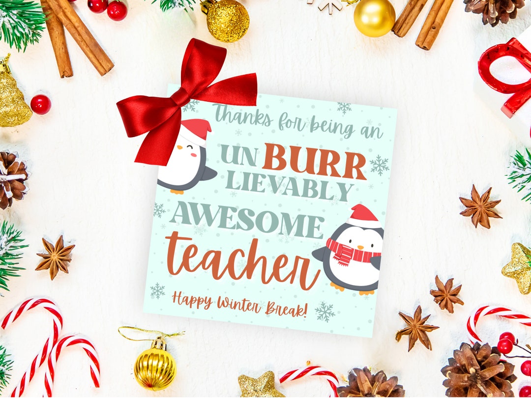 Christmas Teacher Gift Tag, Thank You Snow Much Card, Candy Goody Bag ...