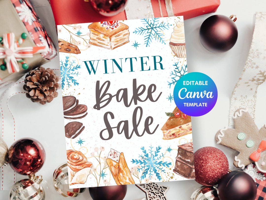 Editable Holiday Bake Sale Flyer, School Bake Sale Flyer, Church ...