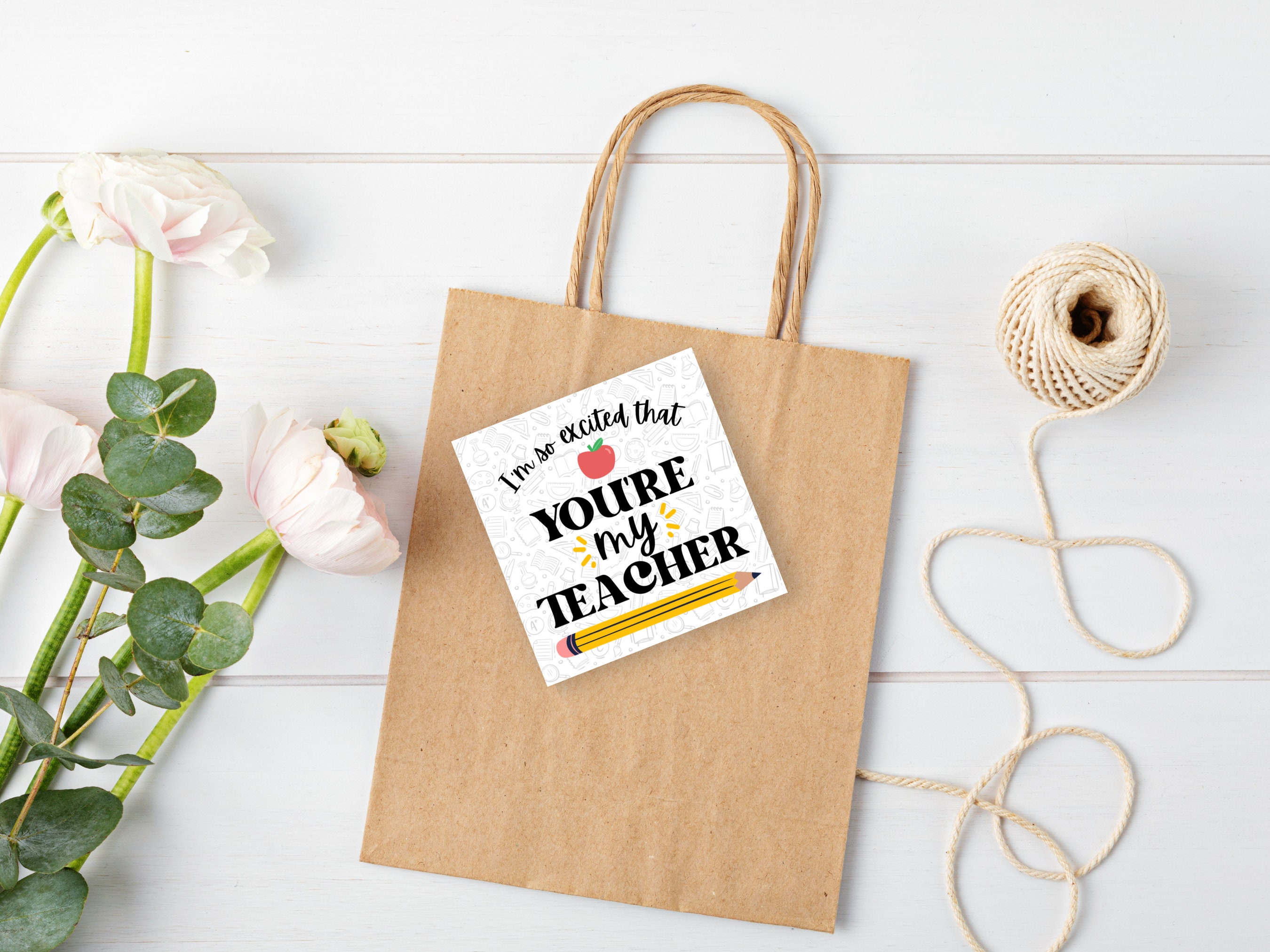 Teacher Gift Tag, First Day of School Printable (digital Download) - Etsy