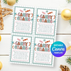 Candy Grams Grams Template, Editable PTA Holiday Event, Canva Template ...