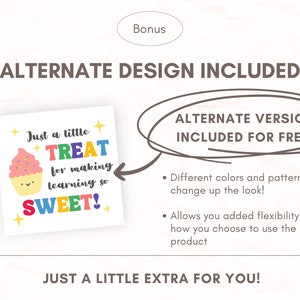 Teacher Thank You Gift Tag Printable, Just a Little Treat for Making ...