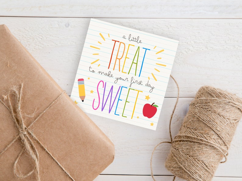 First Day of School Gift Tag Printable, Teacher Student Favor (digital ...