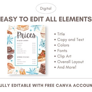 Editable Holiday Bake Sale Flyer, School Bake Sale Flyer, Church ...