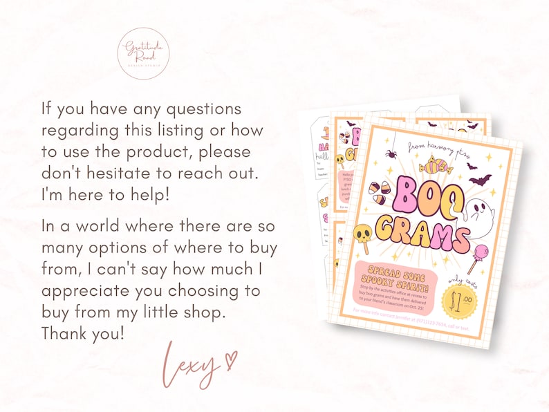 Editable Halloween Boo Grams Template, Candy Gram Fundraiser (canva ...