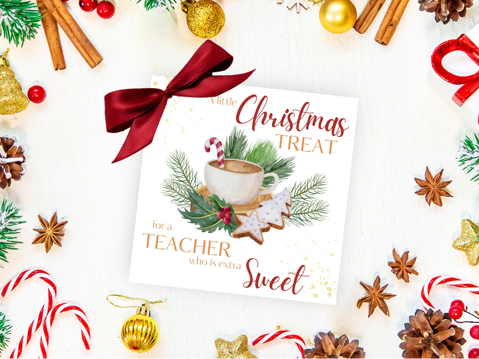 Christmas Teacher Gift Tag, Christmas Treat for Teacher Who is Extra ...