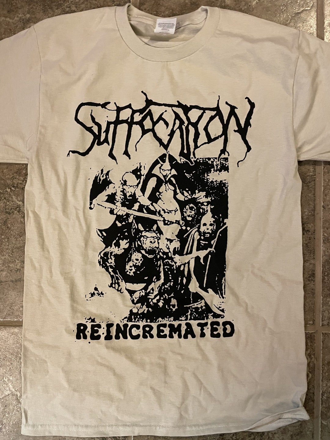 Suffocation T-shirt reincremated on SAND Tee Death Metal Cryptopsy ...