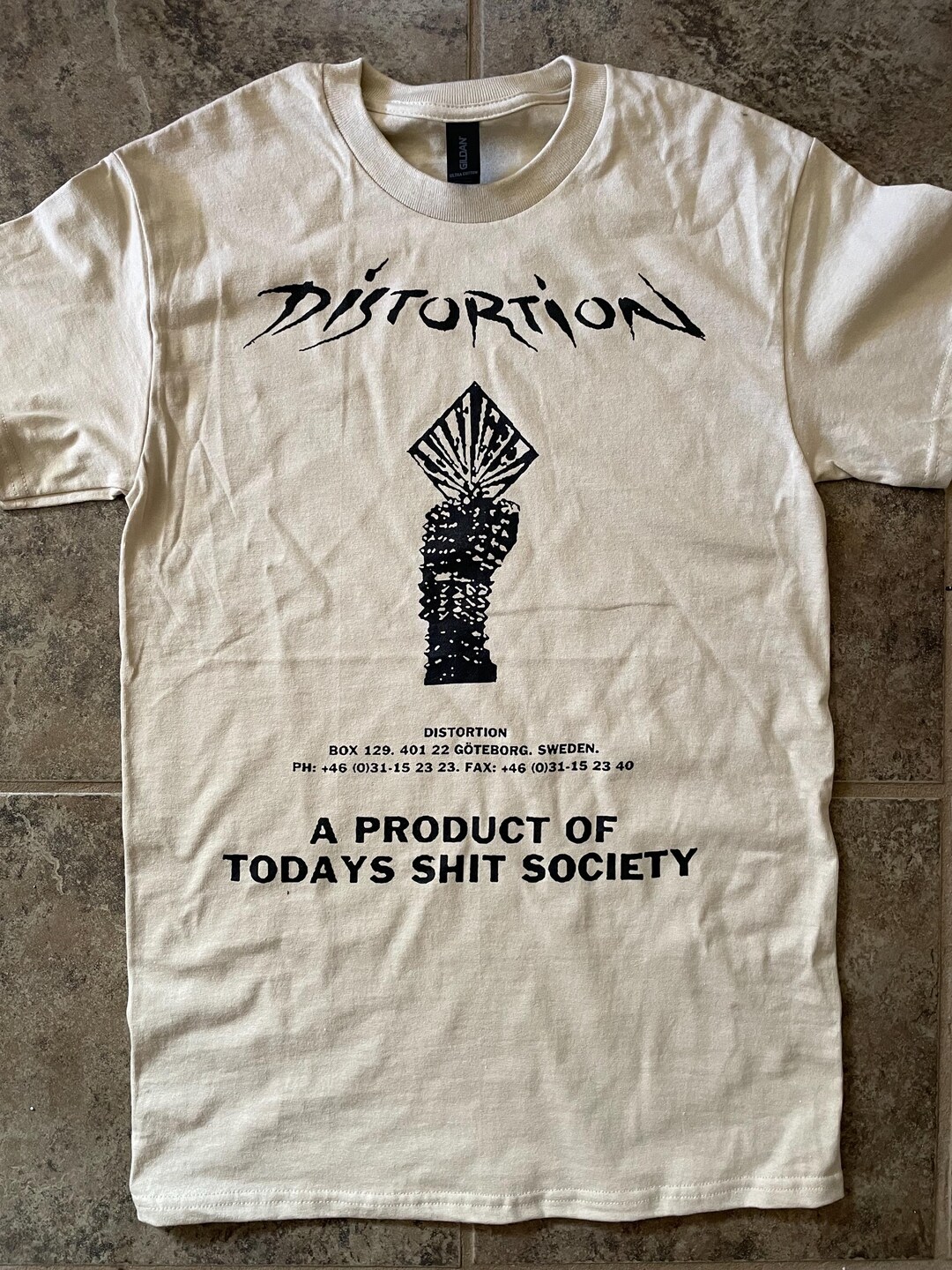 Distortion Records T-shirt (sand) - Punk Hardcore Dbeat - Etsy