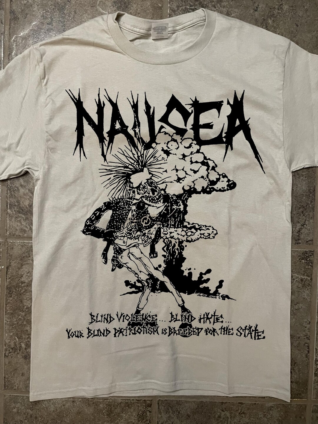 Nausea T-shirt (SAND) - Punk Rock Against Racism Graphic - Etsy