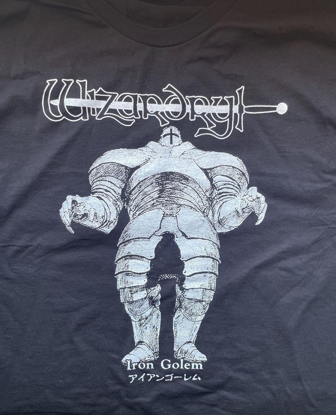 Wizardry Iron Golem T-shirt (black) 80s 90s Video Game Role Playing ...