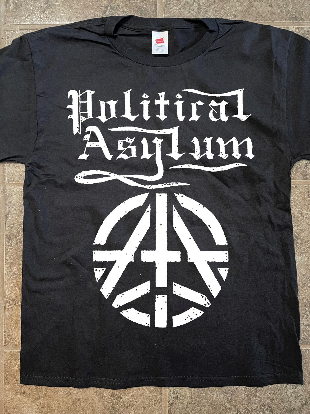 Political Asylum T-shirt (black) Punk UK82 Hardcore - Etsy