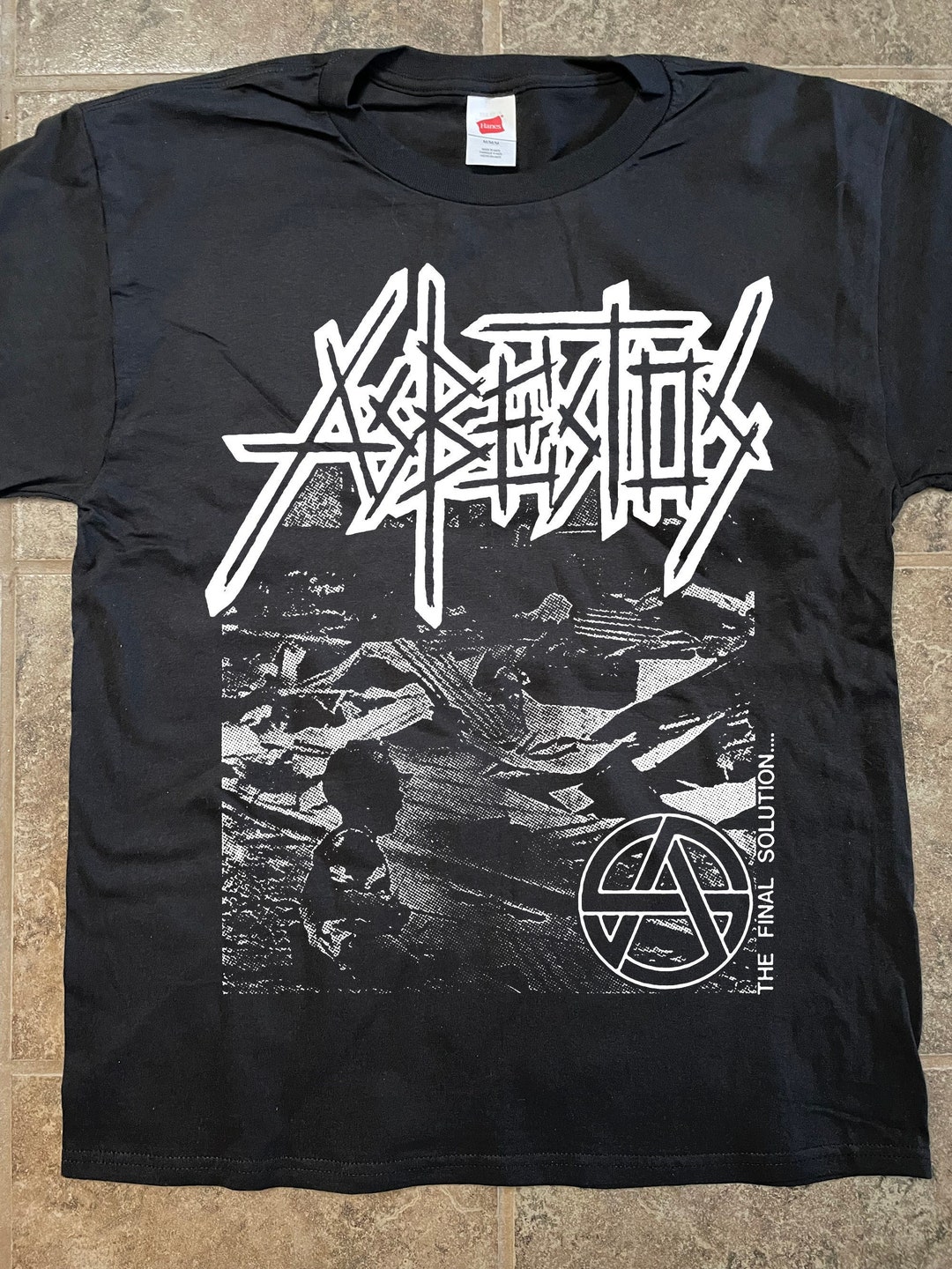 Asbestos T-shirt black Crust Punk Hardcore Defector Confuse Battle of ...