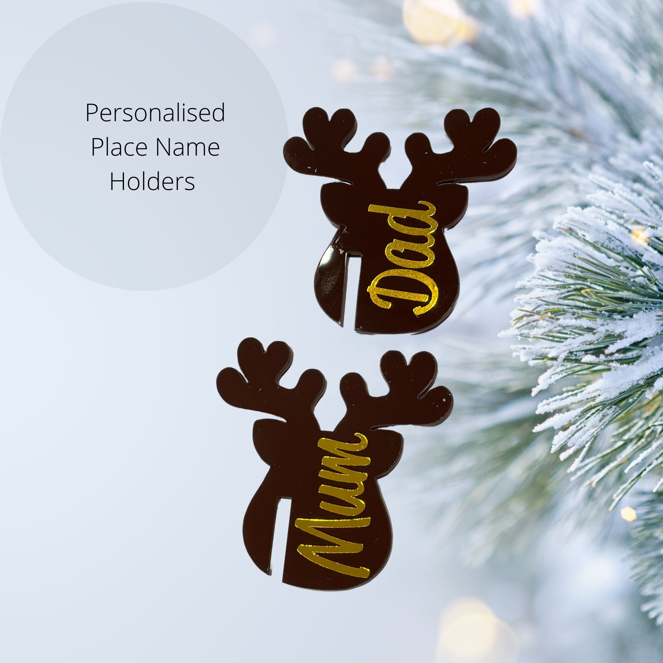 Christmas Glass Placeholders Place Names Table Favours - Etsy UK