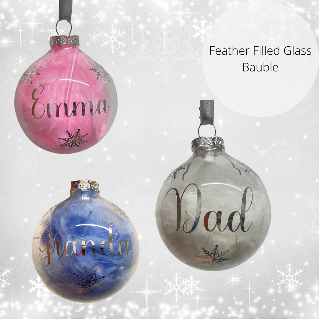 Personalised Christmas Glass Bauble, Personalised Memory Bauble ...